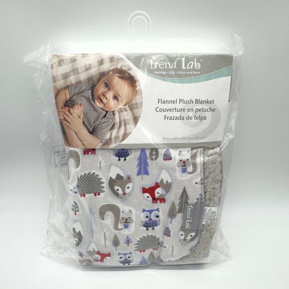 Trend Lab | Other | Trend Lab Plush Flannel Sherpa Baby Blanket ...